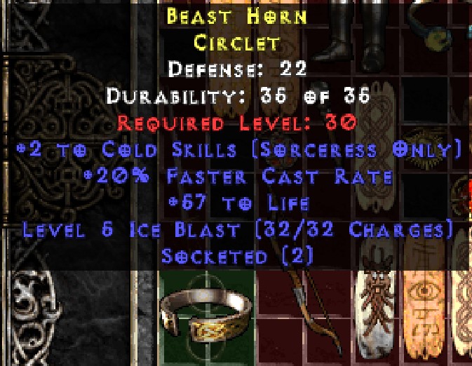 Lld Cold Sorc Circlet 2os 57 Life - Topic - d2jsp