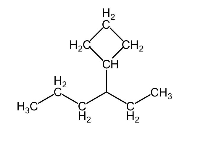 Draw the expanded formula of the compound: 3-Cyclobutylhexan | Quizlet