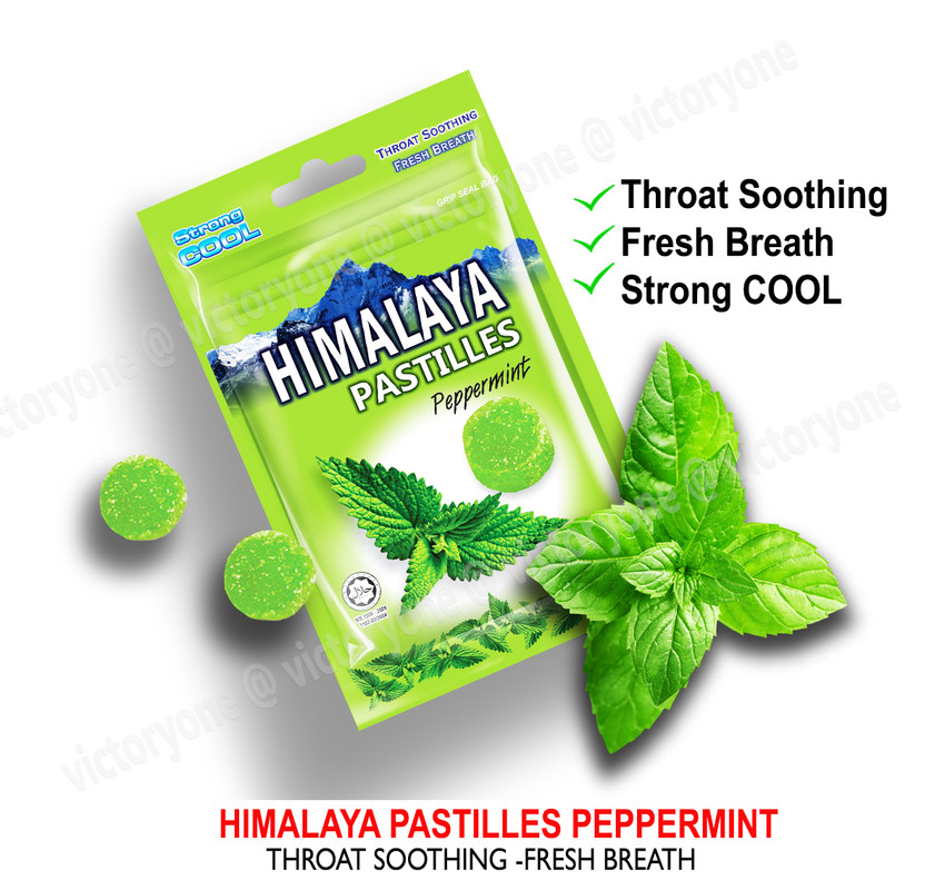 Flu Throat Soothing Pastilles Himalaya Peppermint Fresh Candy 25g x 20 ...