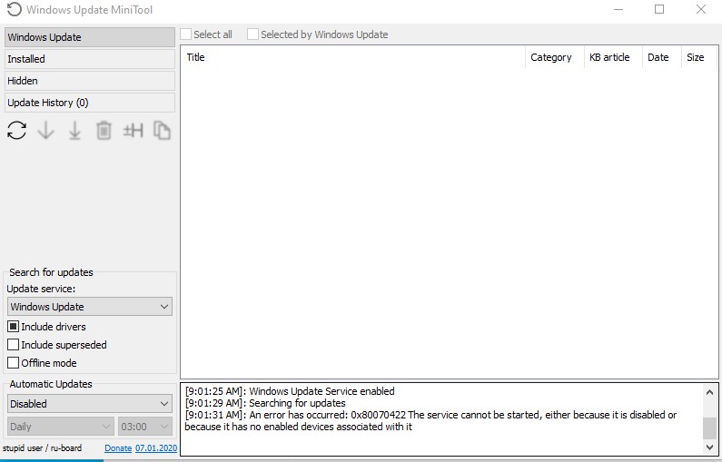 Windows Update Problem With Windows Update Minitool Solved Windows 10 Forums