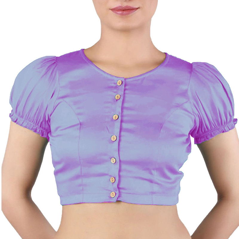 Women's Cotton Sari Blouse Designer Puff Sleeves Readymade Stitched Top ...