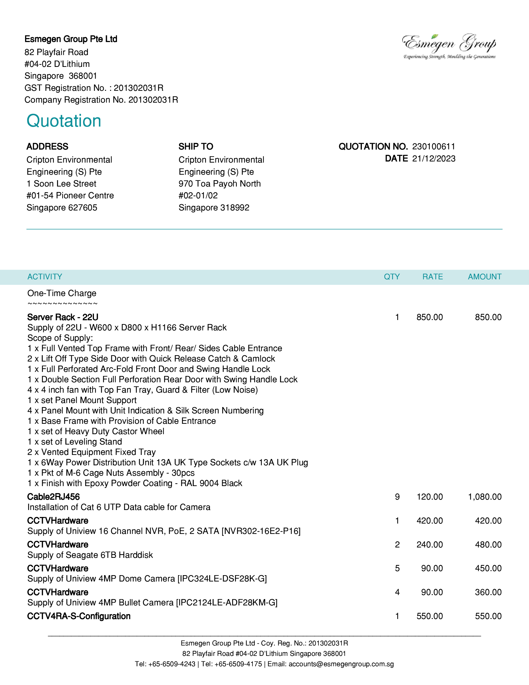 Quote 230100611 CCTV Cabling — Postimages