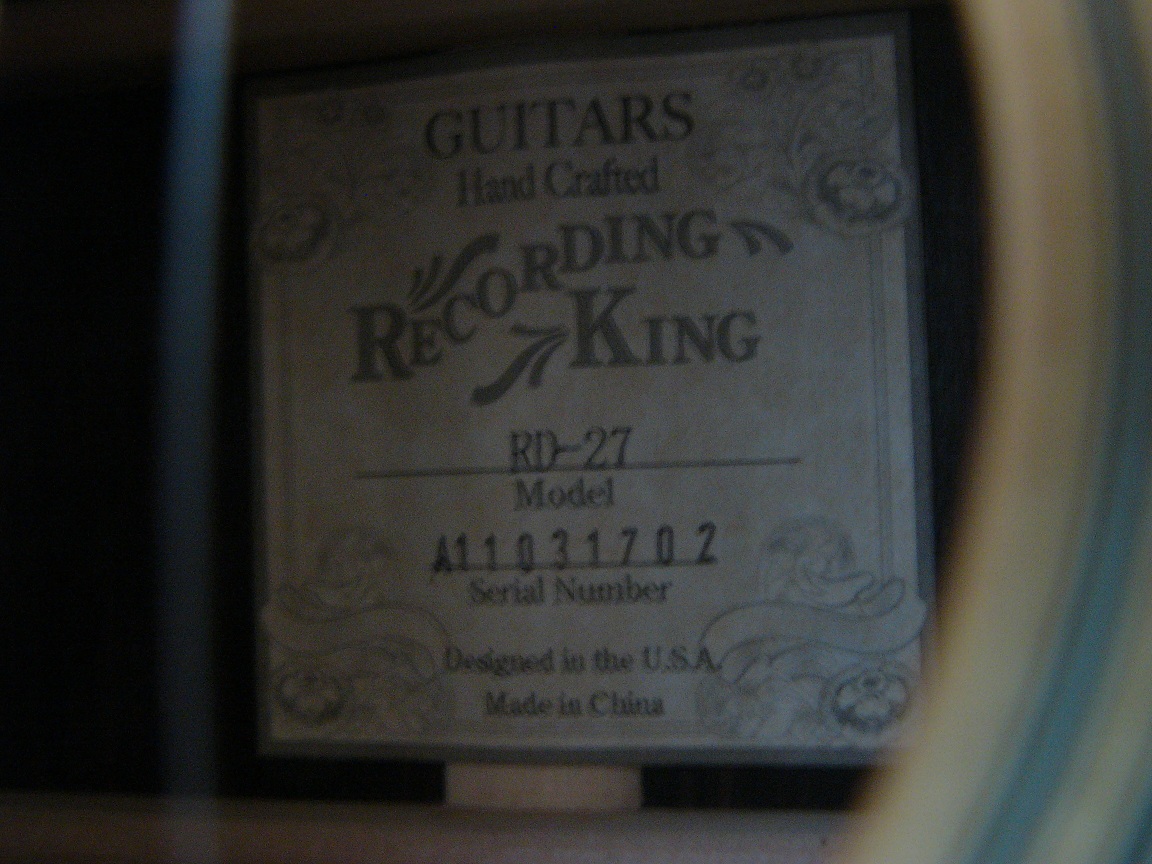 8 Recording King RD 27 serial number — Postimages