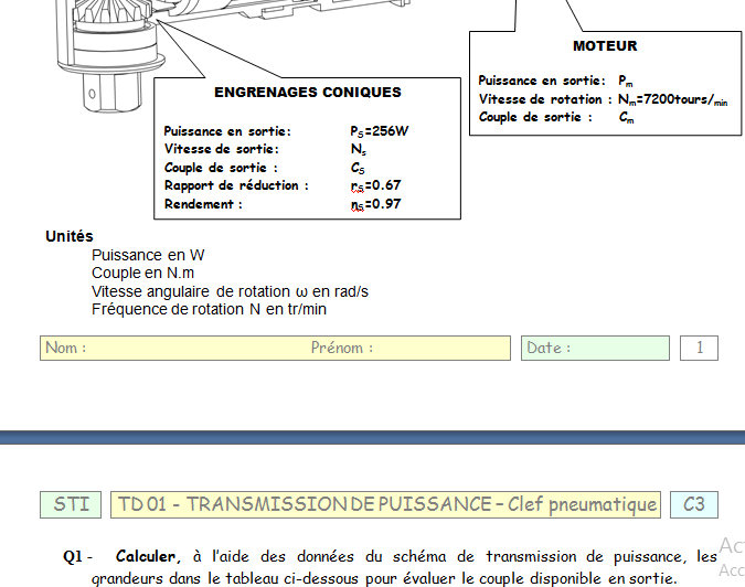 TD transmission de puissance – clef pneumatique TD transmission de puissance – clef pneumatique