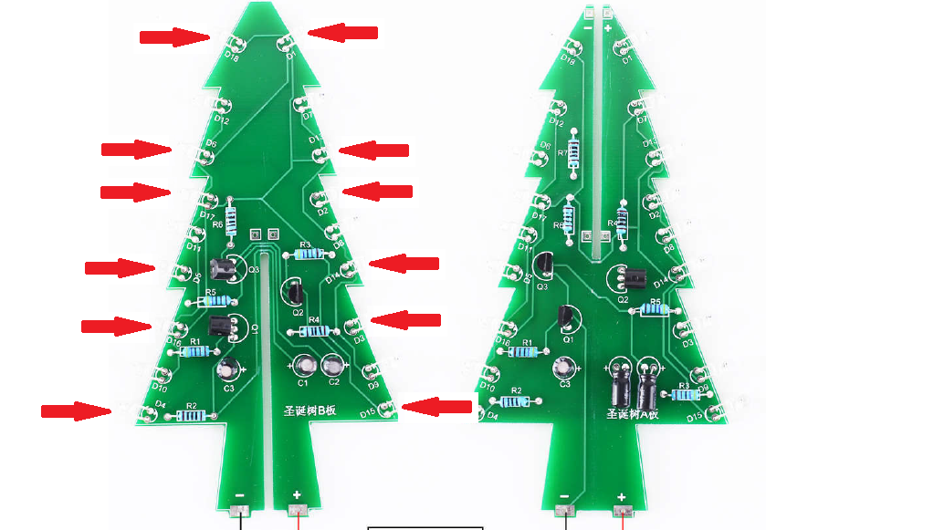 PCB Xmas Tree, some LEDs not flashing (symmetrical pattern) : r/PCB