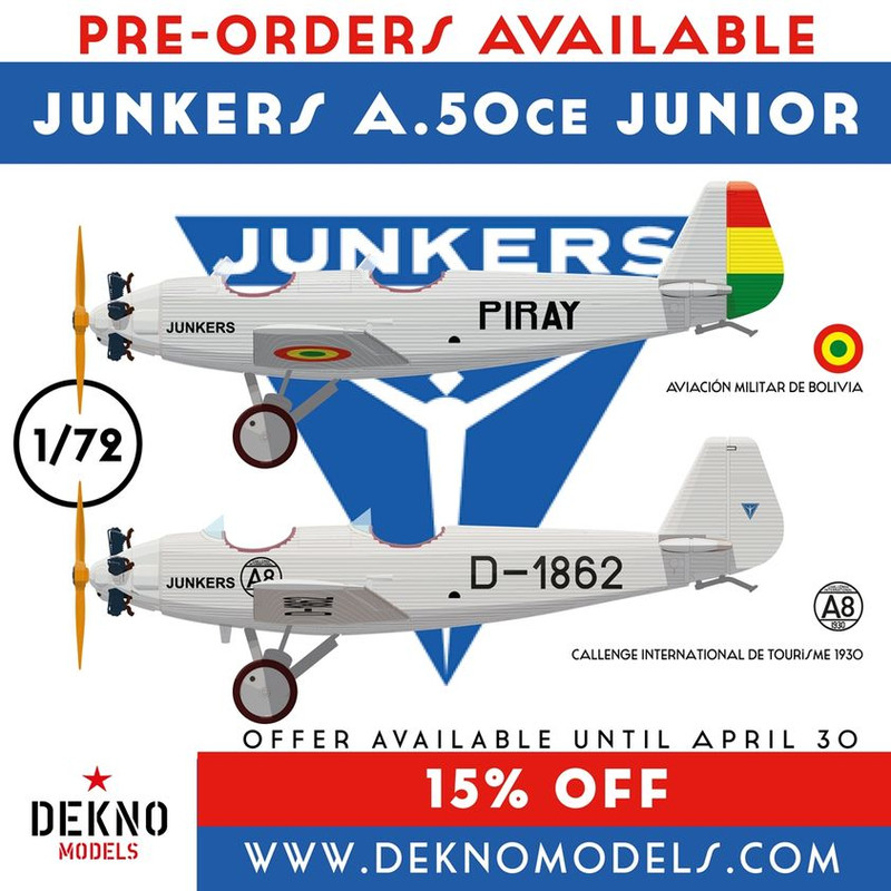 1/48 & 1/72 - Junkers A.50 Junior 3D printed kits by DEKNO models - released - The Rumourmonger ...