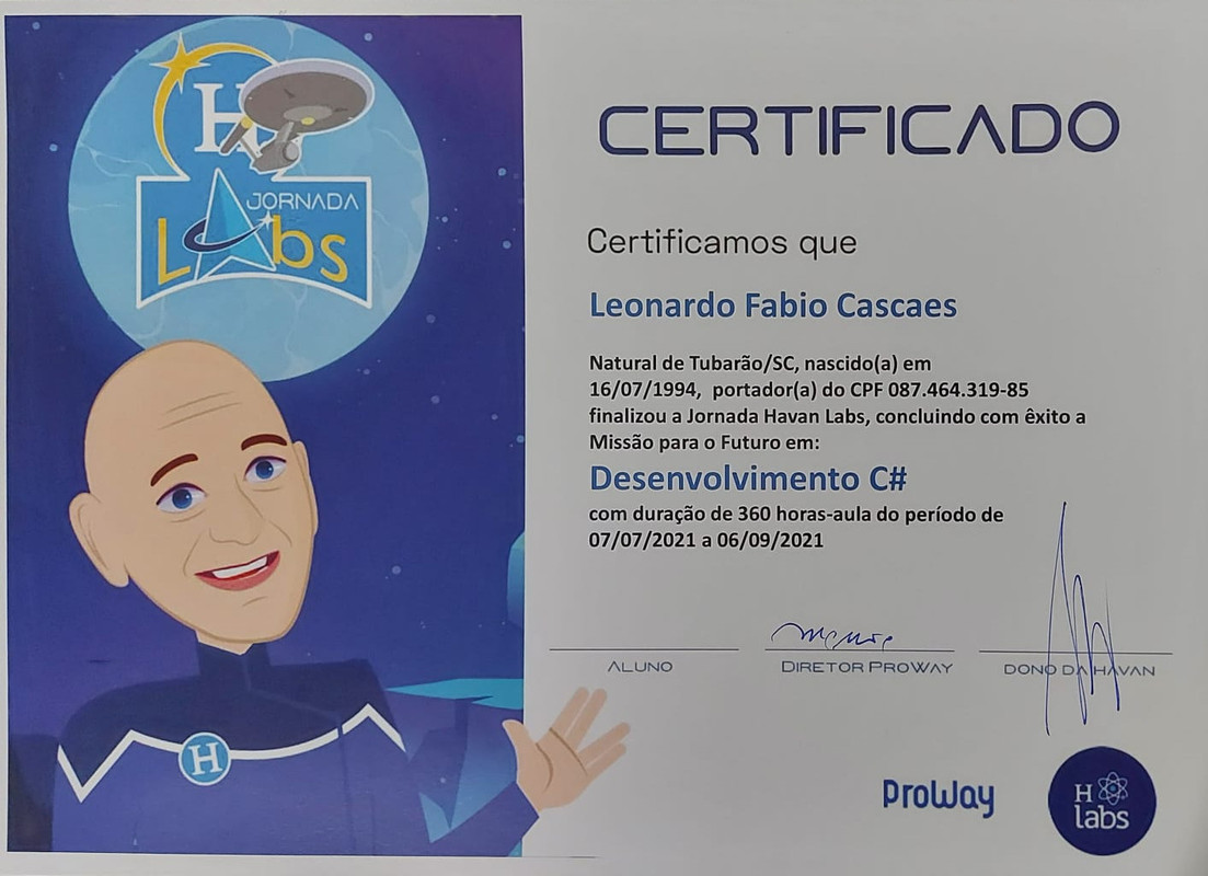 Leonardo Cascaes - Desenvolvedor Full Stack | C# | .Net | Angular | SQL | GIT | LinkedIn