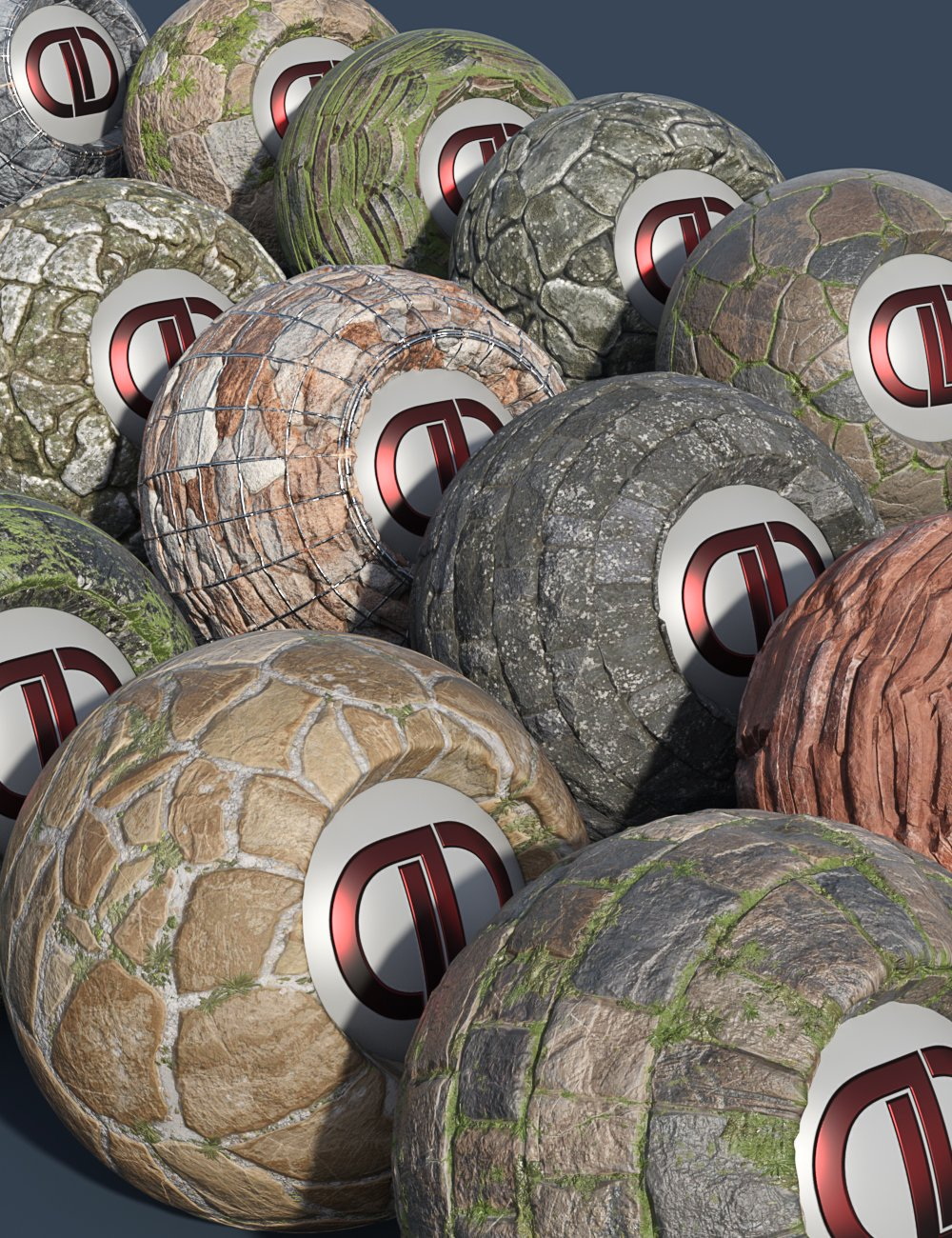 (ON THE BLOG) DD PBR Stone Wall Shaders For Iray Vol 3 - Free Daz 3D Models