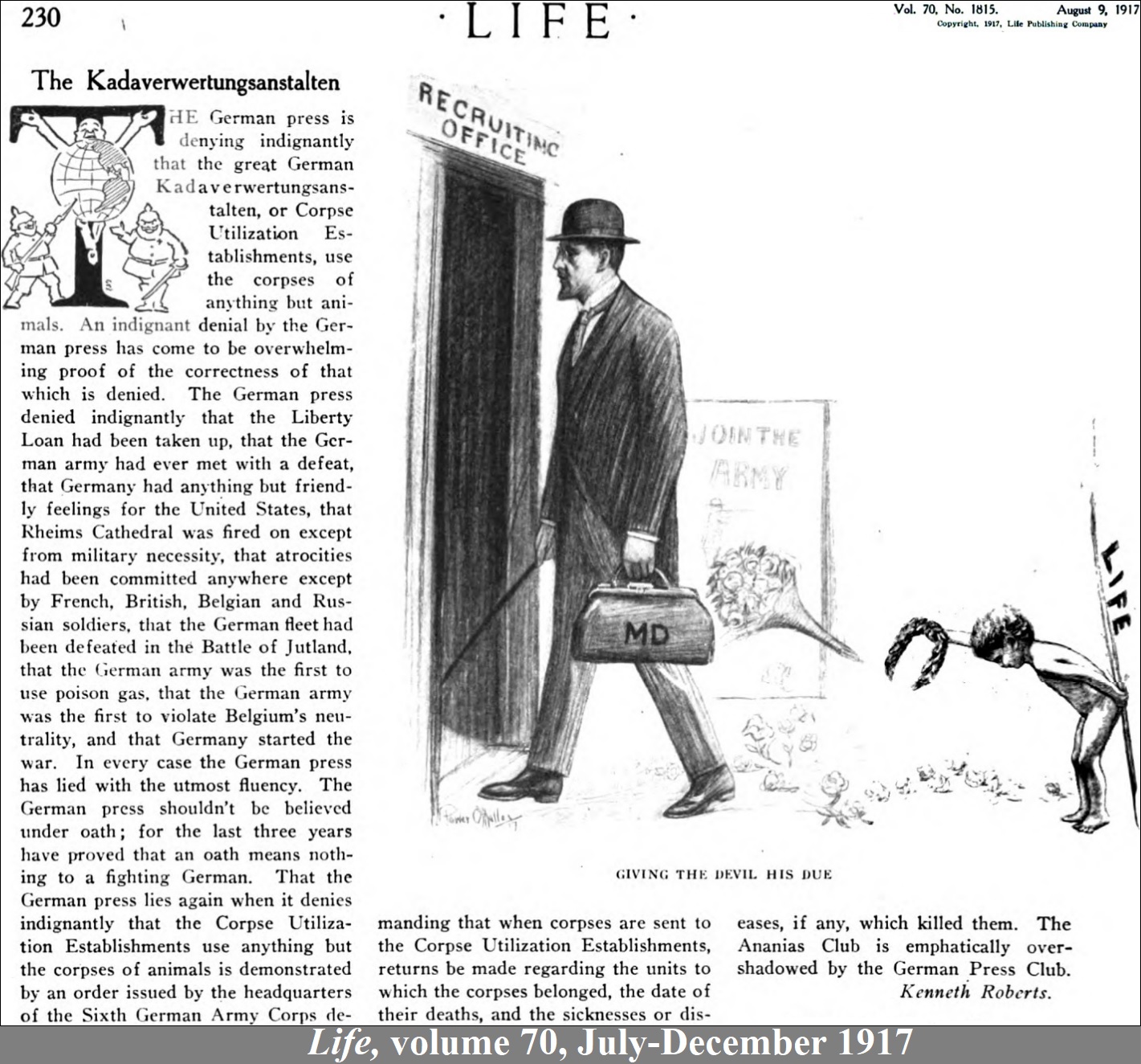 WW1 Life August 1917 Corpse Factory Story The ...