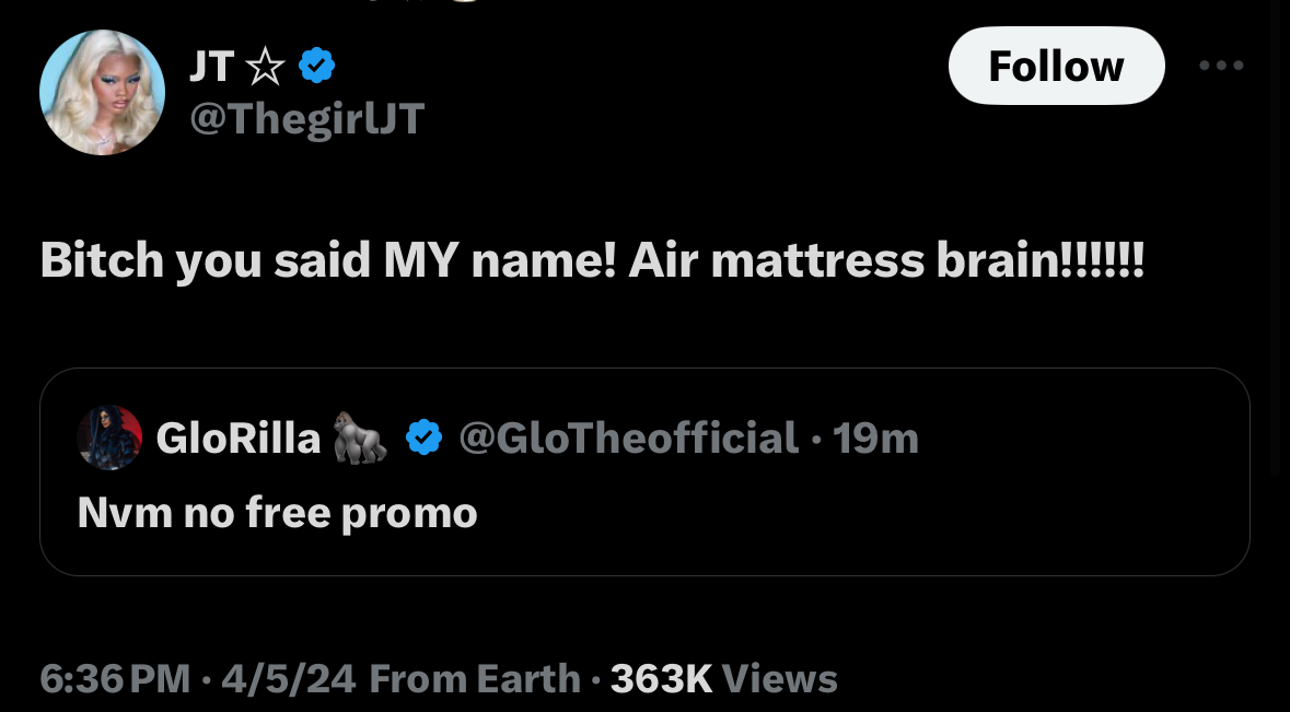 Glorilla & JT (City Girls) are now beefing too | ktt2