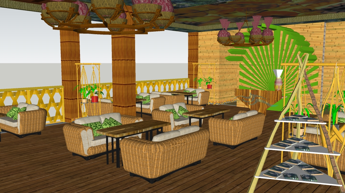 937 Interior Restaurant Sketchup Model Free Download