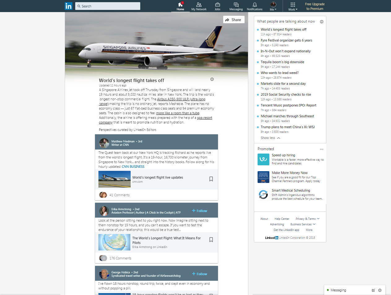 Improving LinkedIn’s News UX/UI. As of Oct.14.2018 LinkedIn’s news feed ...