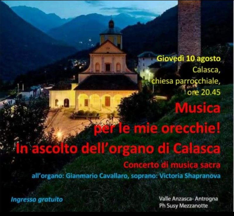 Calasca Castiglione: "Musica per le mie orecchie" con il M° Cavallaro