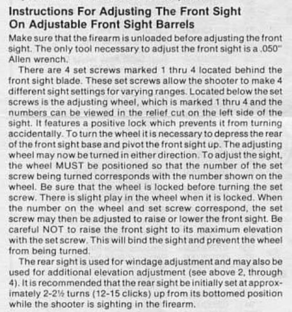 686-1 Adjustable Front Sight Instructions | Smith & Wesson Forum