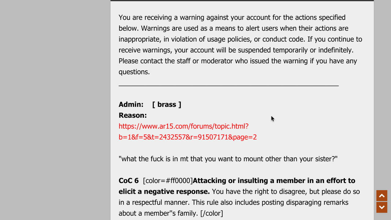 hehe I got an account warning and it must have been a bot mod that did ...
