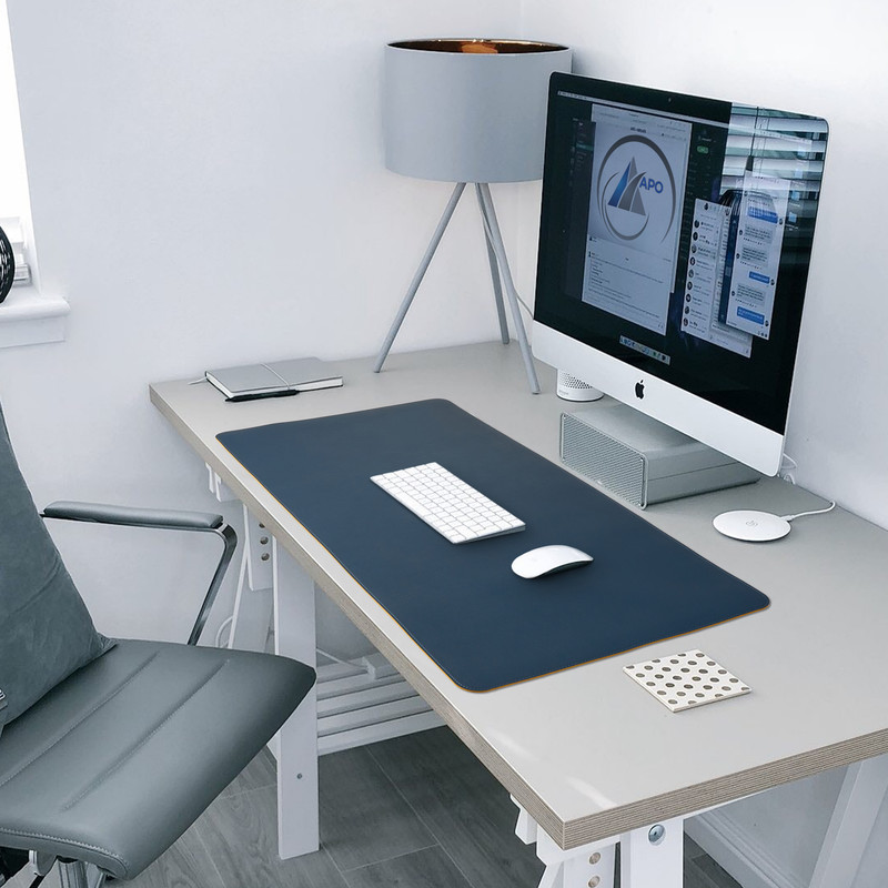 Mousepad XXL pentru protectie birou, din piele pu, impermeabil, cu doua ...