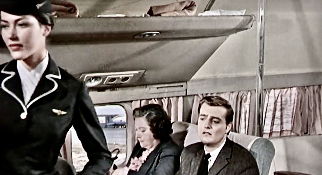 Stewardess Saundra Edwards & passenger Tom Gilson on the ill-fated ...