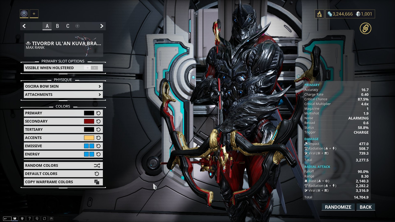 New Oscira Bow Skin Bug - General - Warframe Forums