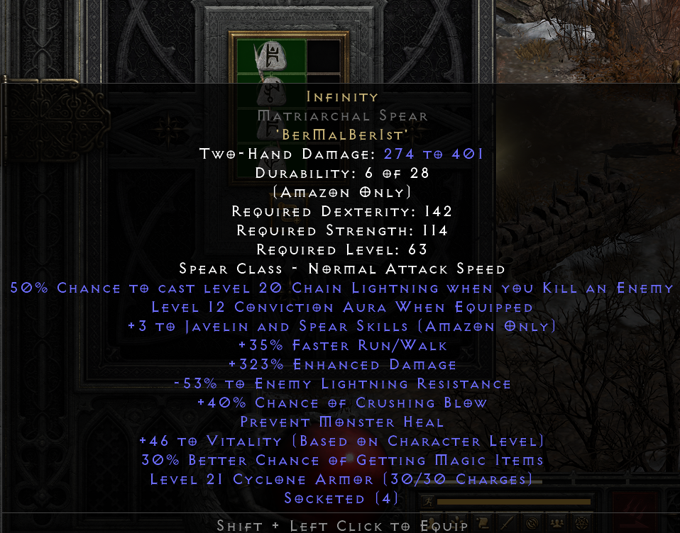 Near Perf Amazon Infinity - Topic - d2jsp