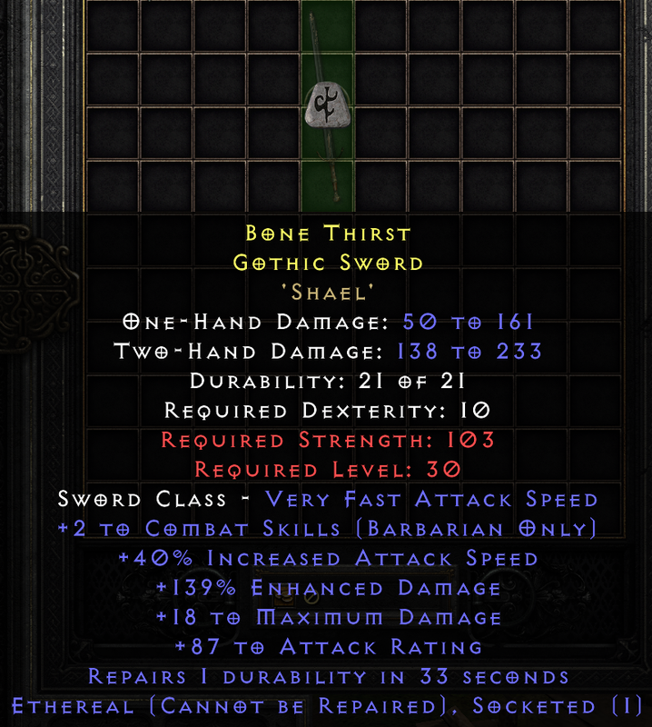 30lvl Lld Erep Gothic Sword - Topic - d2jsp