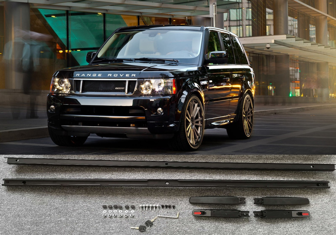 RANGE ROVER SPORT 2005-2013 L320 FLUSHED ROOF RAIL BARS RACKS BLACK OEM ...