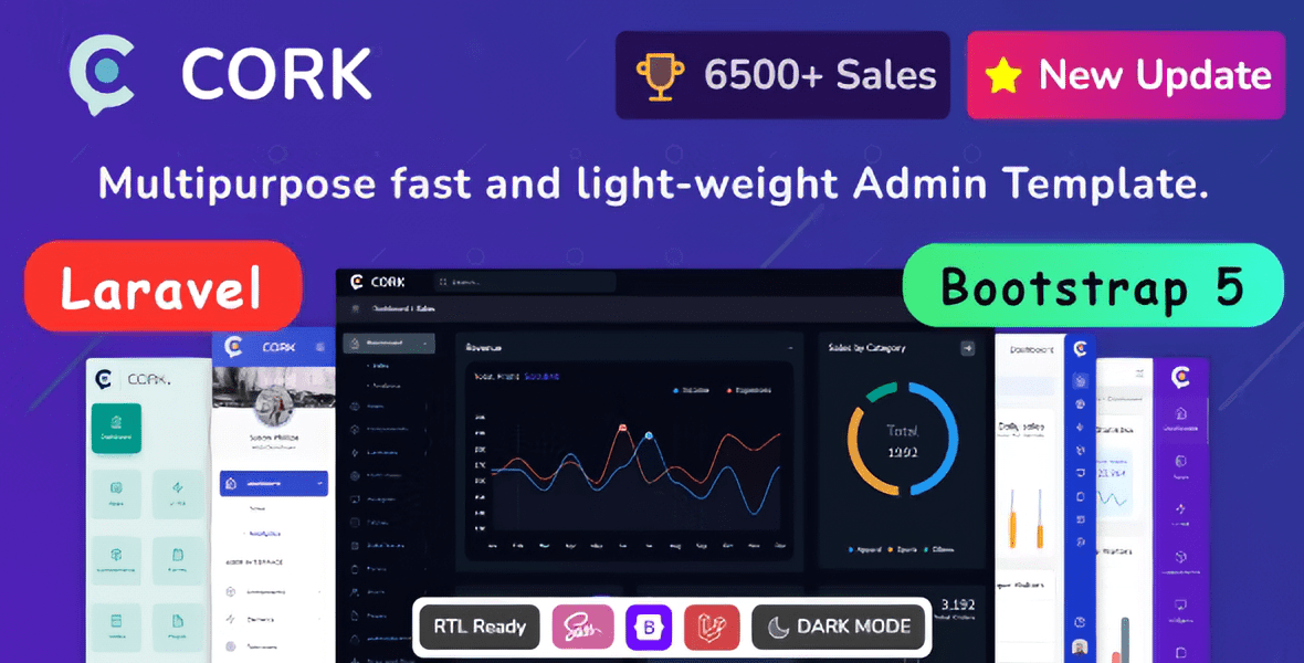 Cork - Bootstrap 5 Admin & Laravel 9 Dashboard Template HTML – Bliter GPL