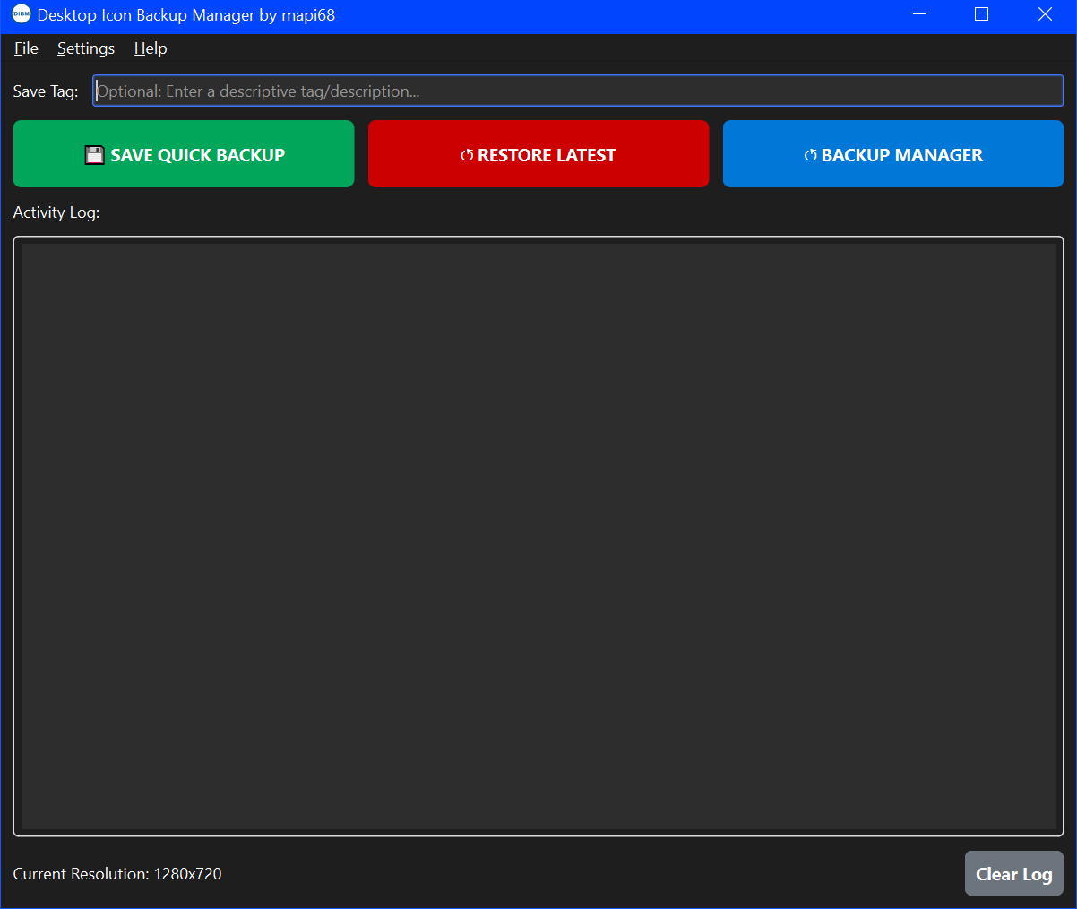Desktop Icon Backup Manager - Save and restore the positions of desktop ...