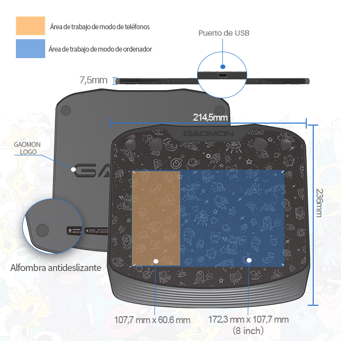 GAOMON Tableta digitalizadora gráfica GAOMON S830 con 8192 niveles | falabella.com