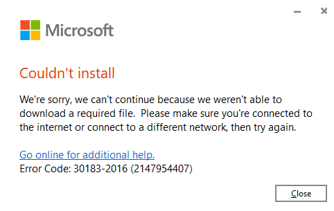 Office 2019 install gives an error - Windows 10 Forums