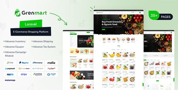Grenmart Organic And Grocery Laravel Ecommerce Php Script Bliter Gpl