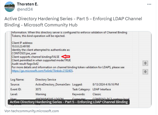 Active Directory Hardening: Erzwingen der LDAP-KanalbindungBorns IT- und Windows-Blog