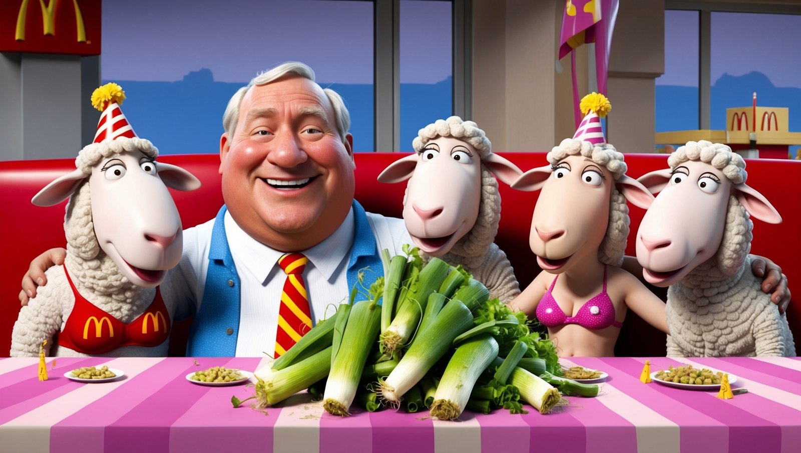 Leonardo Phoenix cartoon Pixar style A happy looking middle ag 3 ...