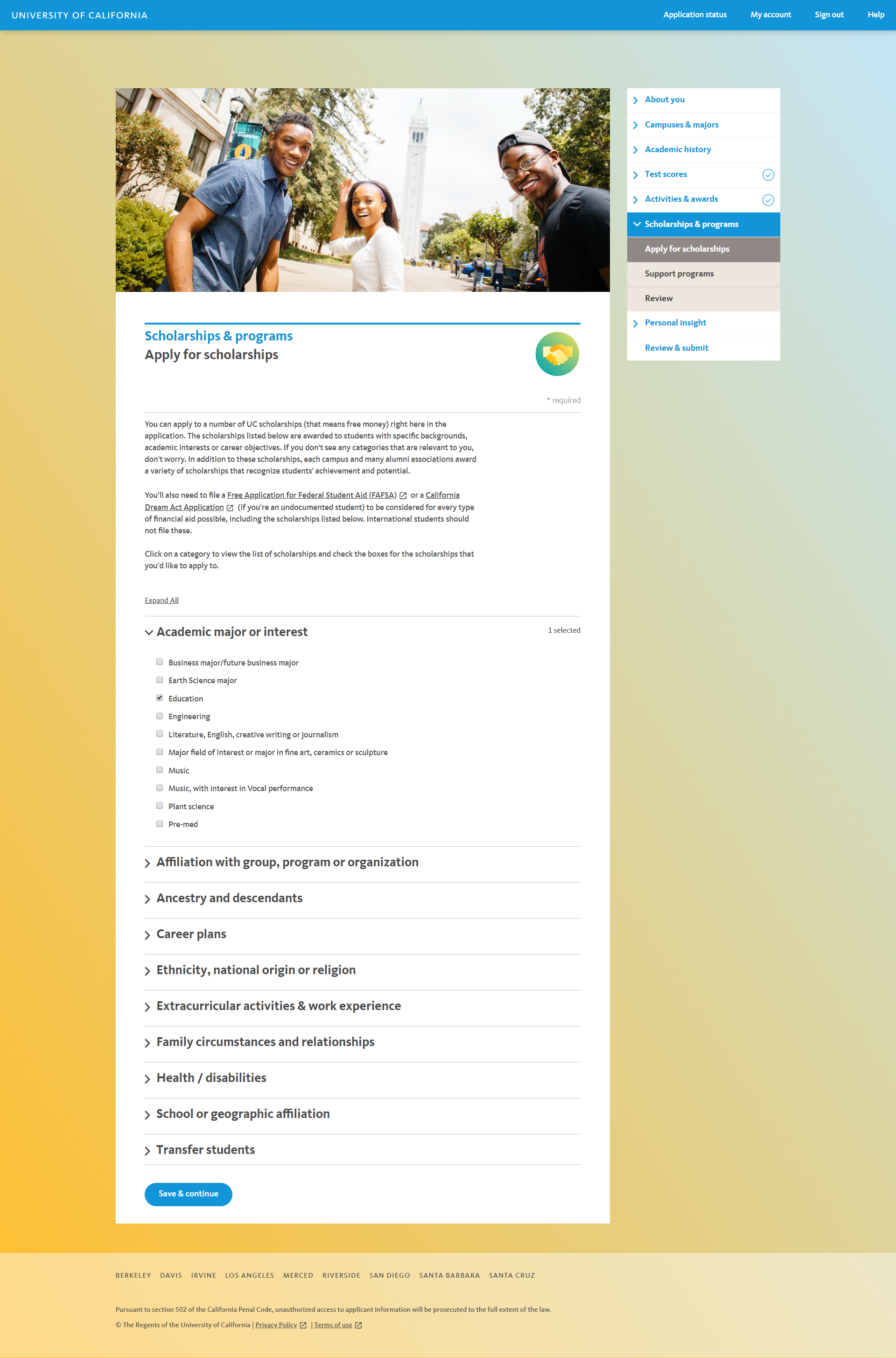 Guide to the new University of California application system : SATACTprep