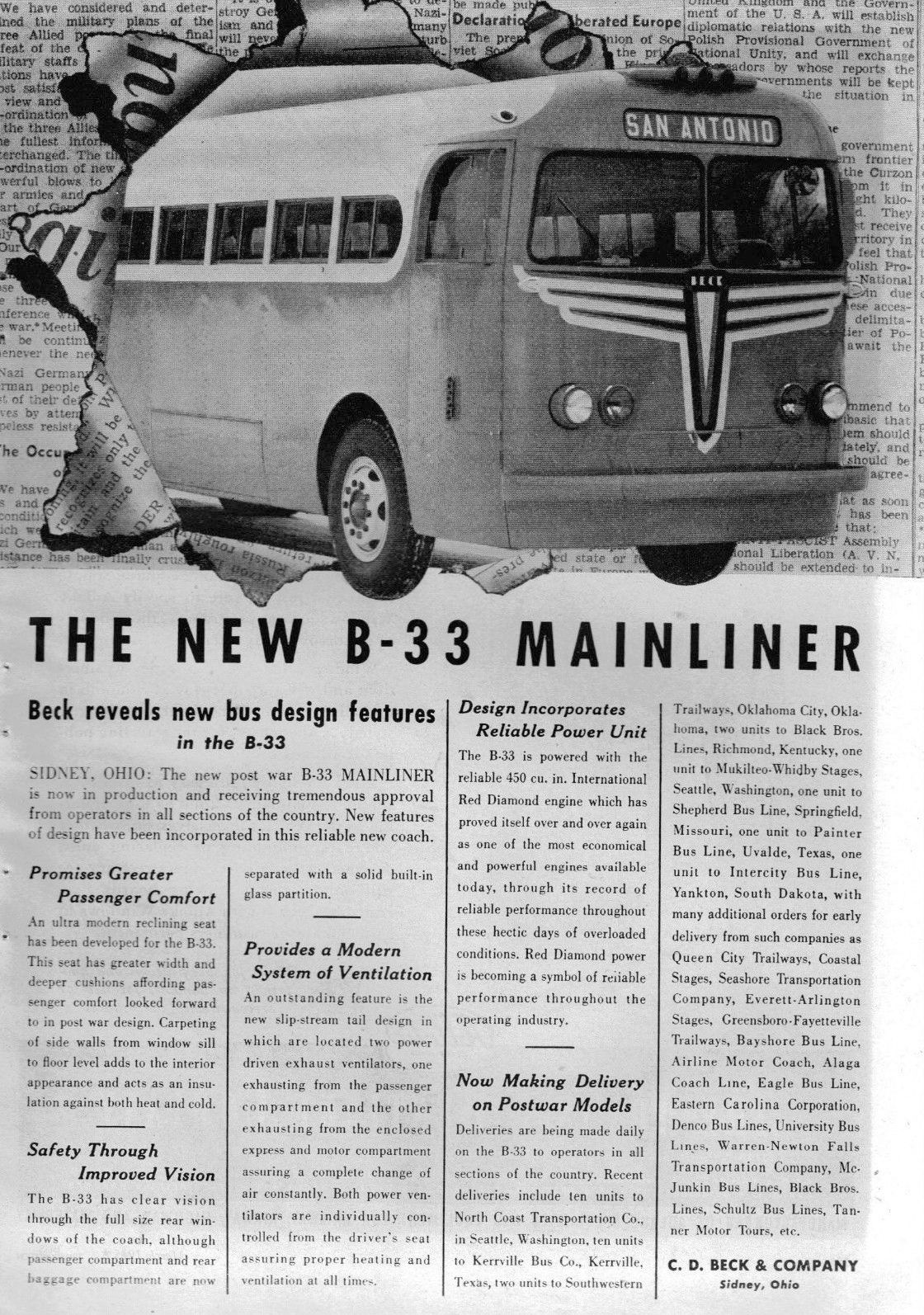 Beck '45 B 33 Mainliner New Bus Design — Postimages