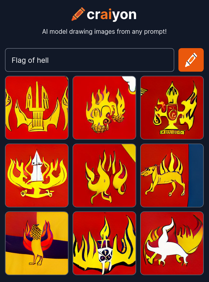 craiyon 093323 Flag of hell — Postimages