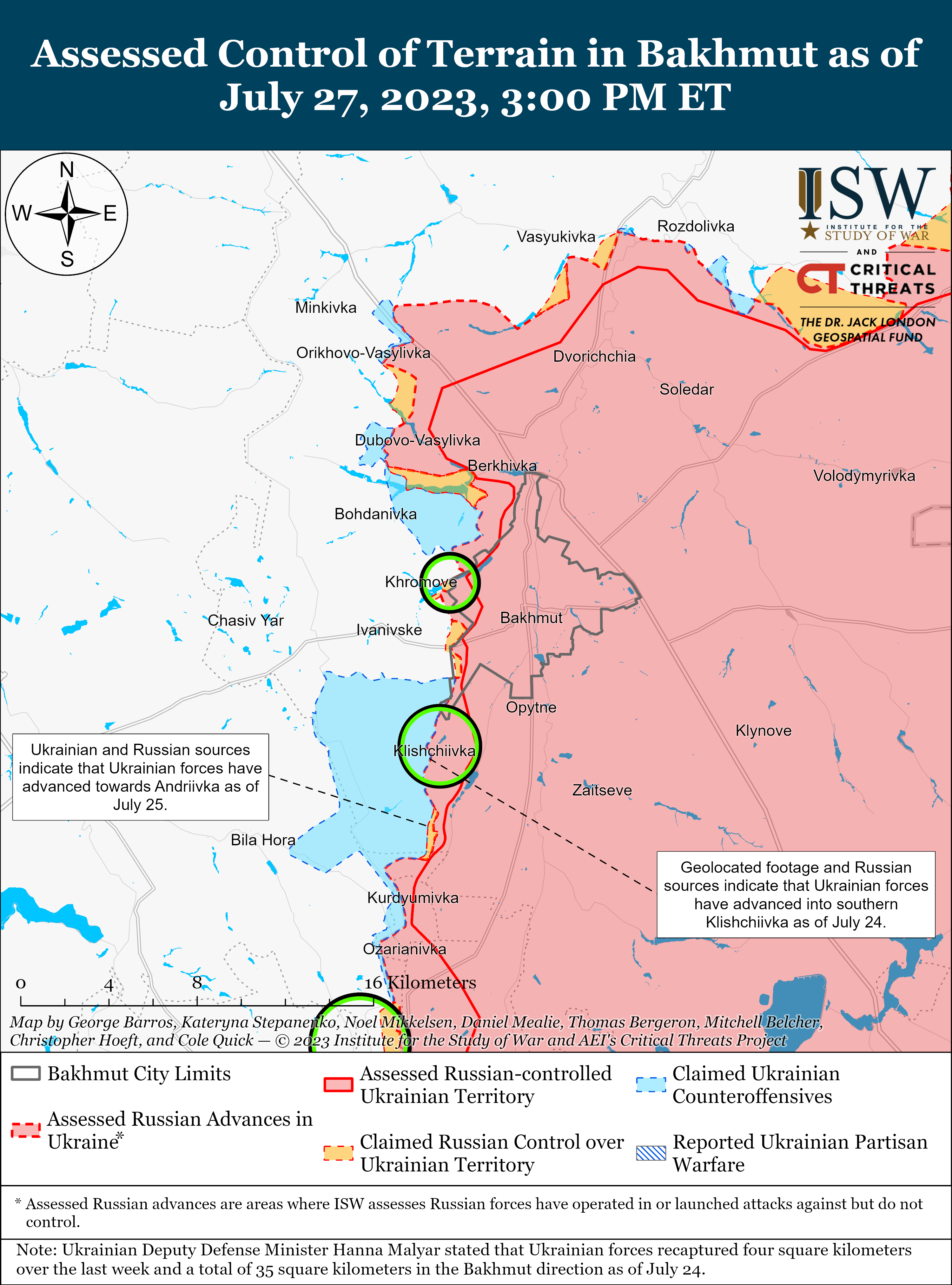 Bakhmut Battle Map Draft July 27,2023 — Postimages