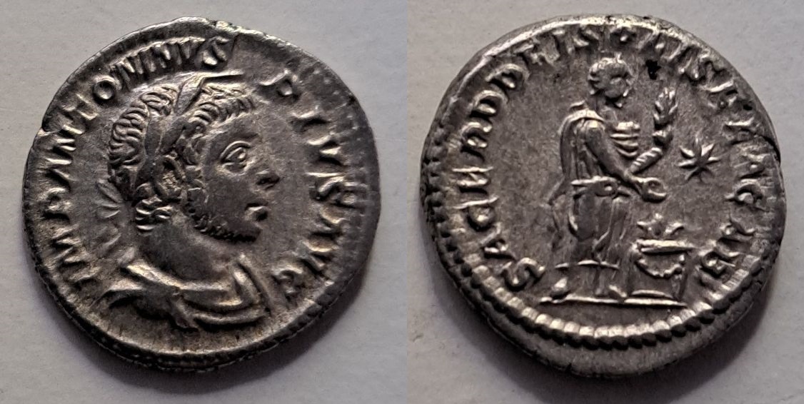 Denarios de Heliogábalo. El Gabal = Sol Invictvs.