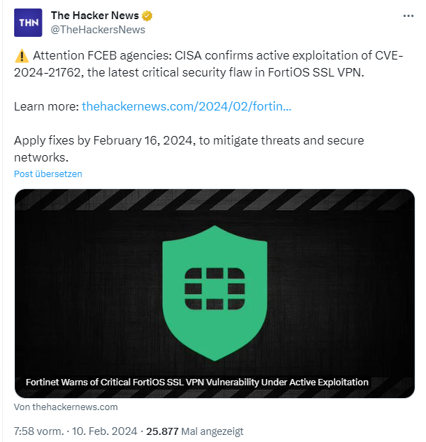 Cybersicherheit: Bei FortiOS SSL VPN und Ivanti Connect Secure "brennt die Hütte"Borns IT- und ...