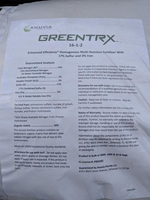 Help understanding the GreenTRX fertilizer label | Lawn Care Forum