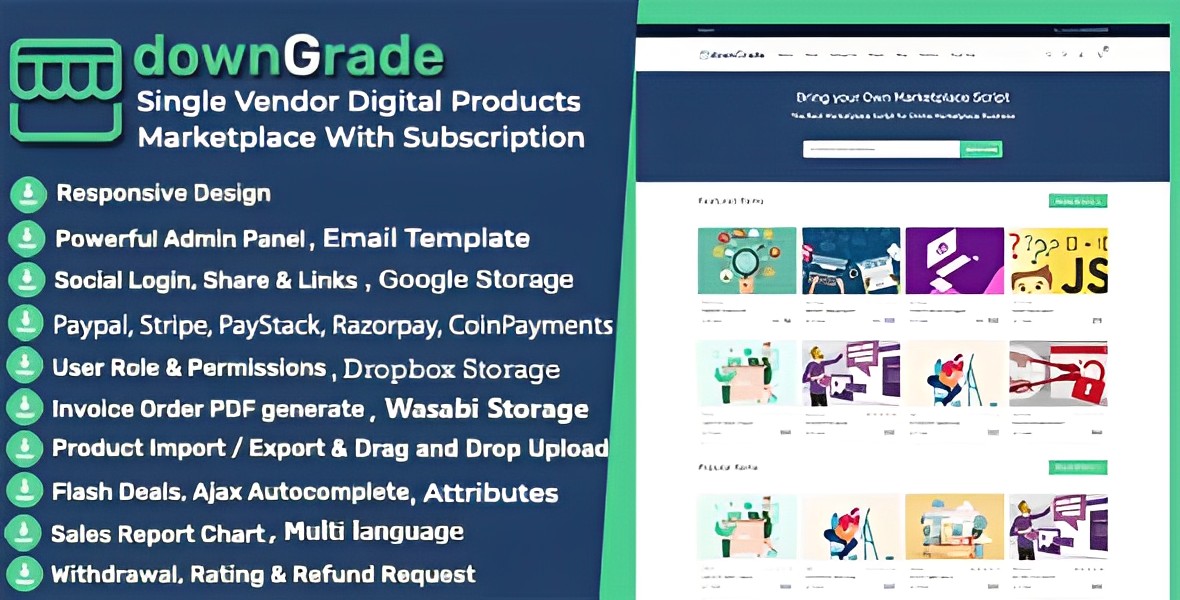 DownGrade - Single Vendor Digital Marketplace With Subscription PHP ... DownGrade - Single Vendor Digital Marketplace With Subscription PHP ...