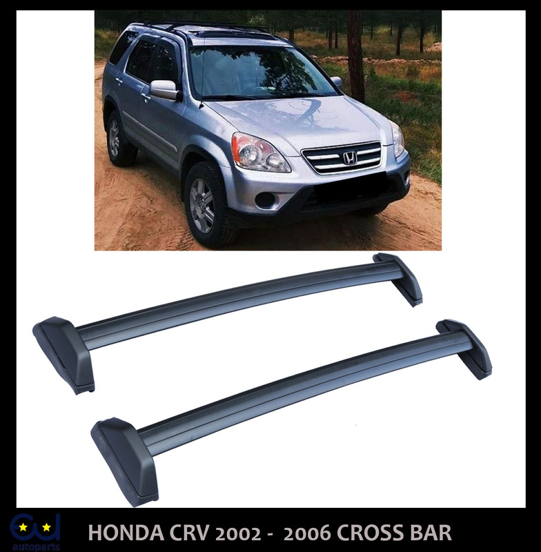 HONDA CRV 2002-2006 ALUMINIUM BLACK ROOF CROSS RAILS BARS 100% OEM FIT ...