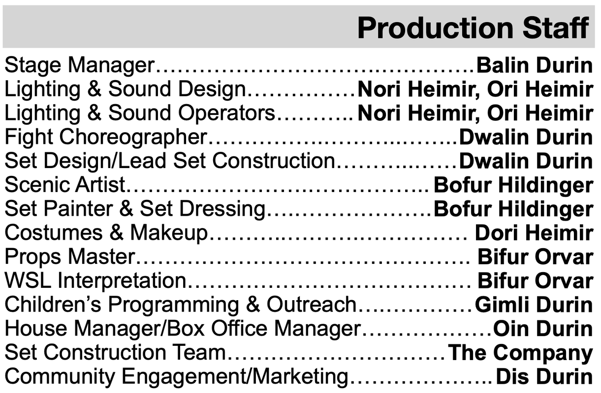 The Durin Family Players - Chapter 1 - HazelBite - The Hobbit - All Media Types [Archive of Our Own]