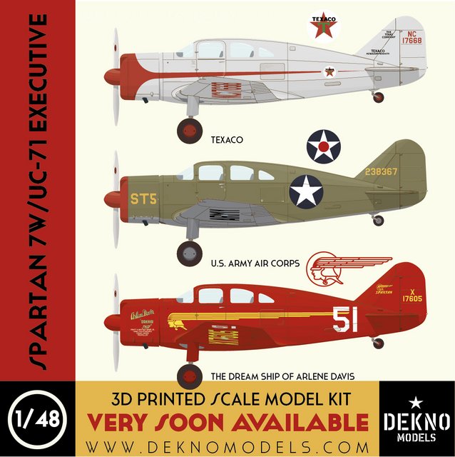 1/48 - Spartan 7W/UC-71 Executive 3D printed kits by Dekno Models ...