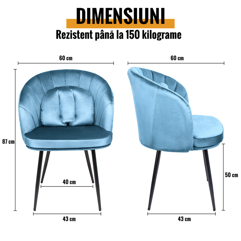 Set 2 Scaune tip Fotoliu Dining / Bucatarie Dr.Home New York, Cadru ...