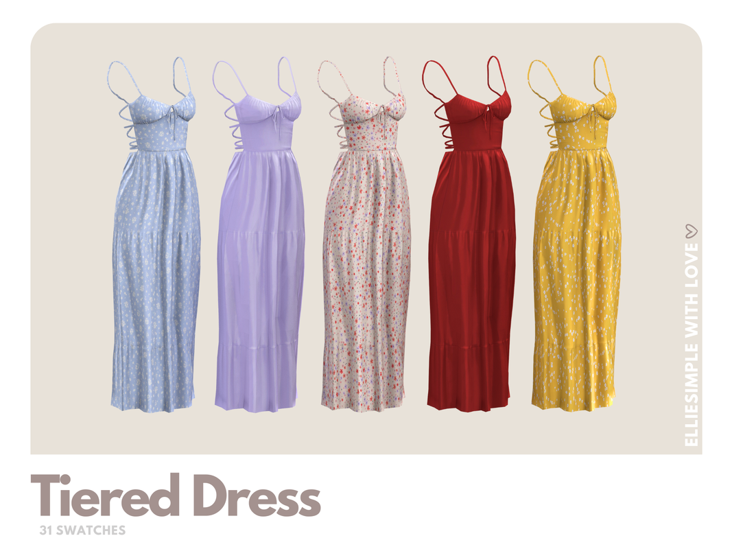 Elliesimple Sims 4 Dresses Sims 4 Toddler Long Beach Dress Elliesimple