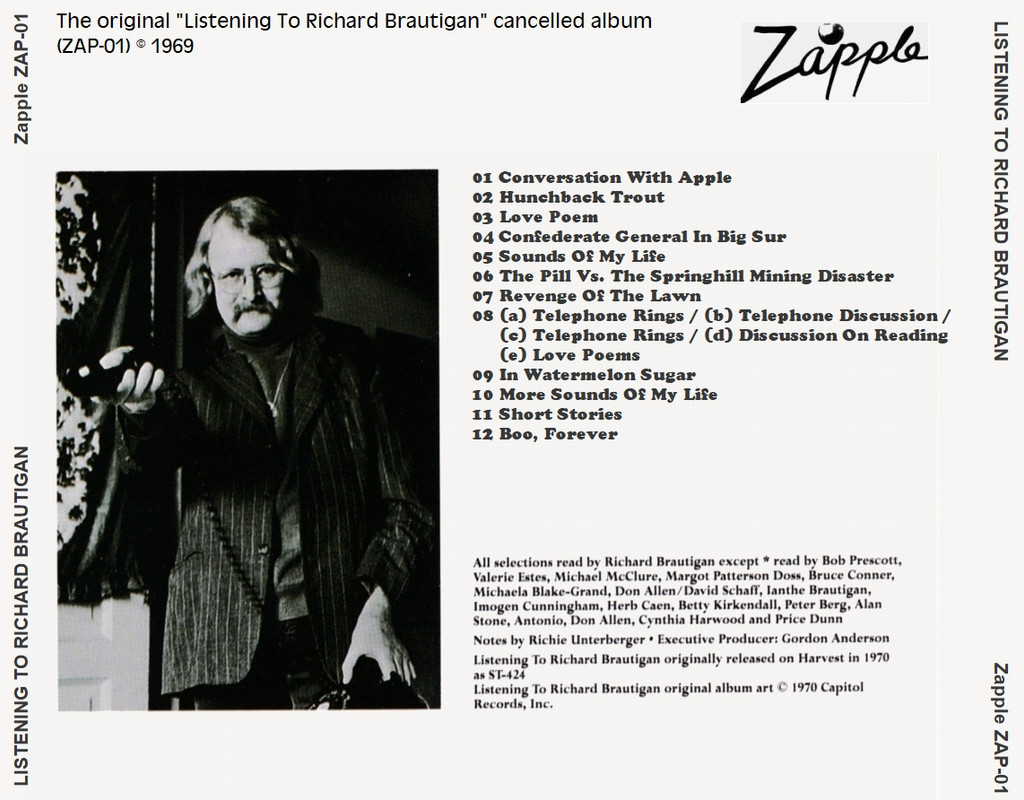 Listening To Richard Brautigan (tray out) — Postimages