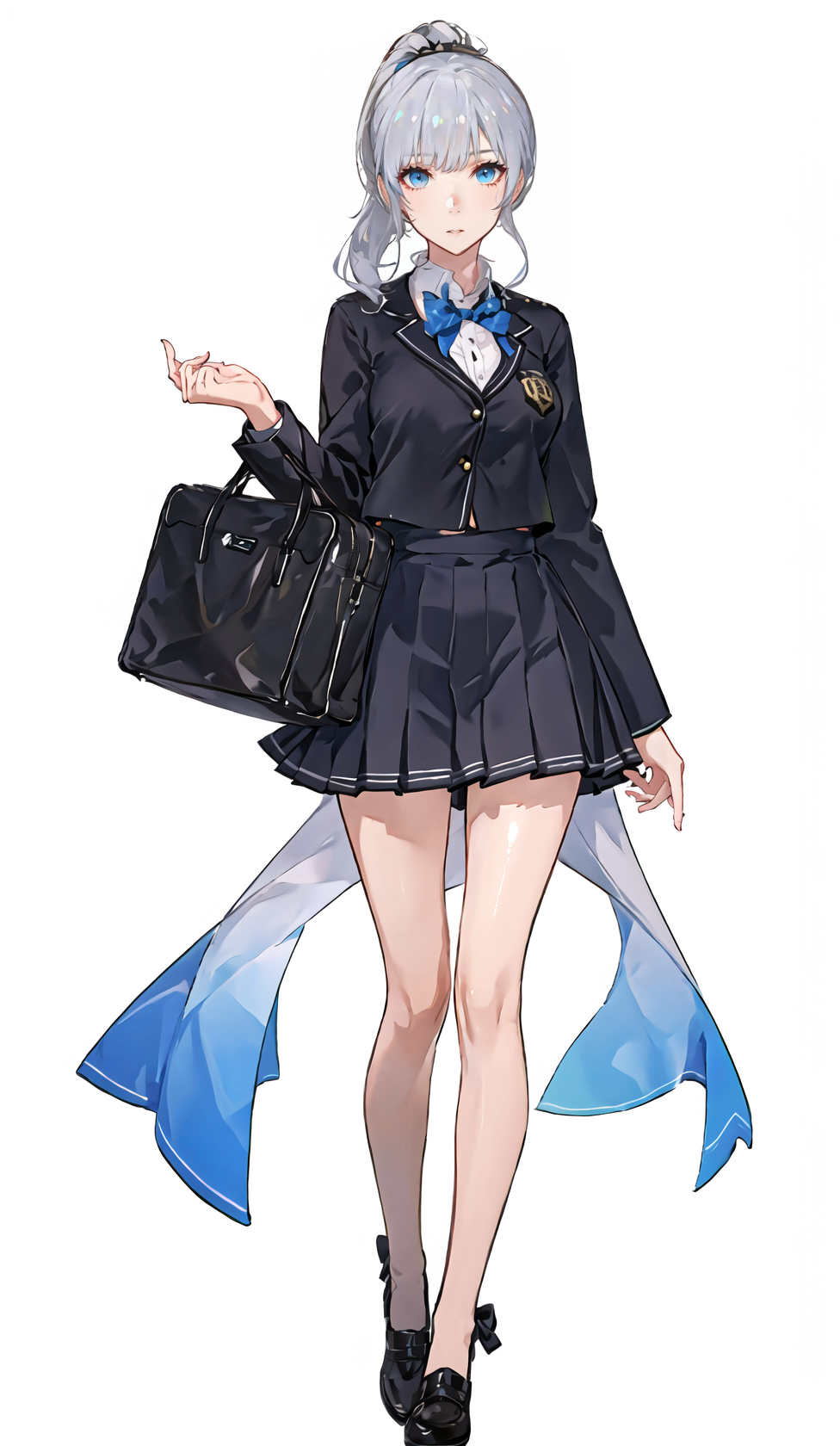 05547 1406240244 best quality,ultra high res,1girl,solo,white background,full body, JK,ponytail ...