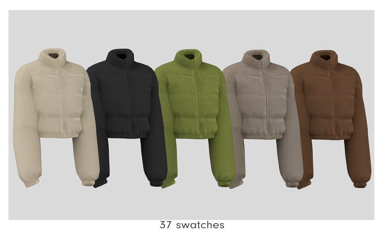 Elliesimple - Ribbed Puffer Jacket - The Sims 4 Create a Sim - CurseForge