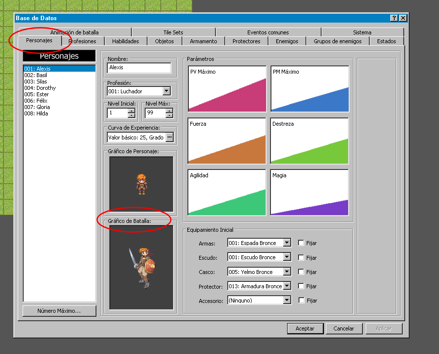 Script para quitar al protagonsita del menu en RPG maker XP