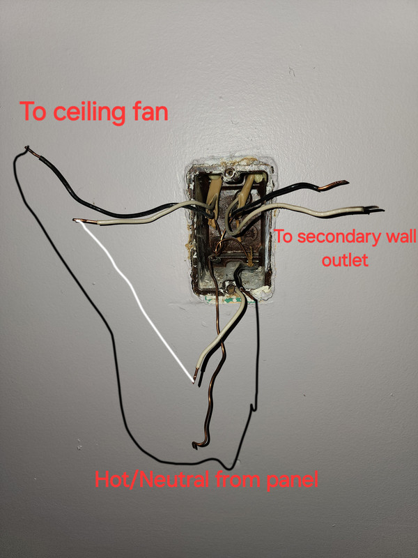 receptacle - How should my ceiling fan's switch circuit be connected in ...
